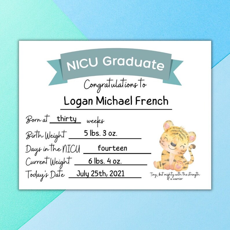 NICU Graduate Certificate NICU Certificate NICU Graduate - Etsy