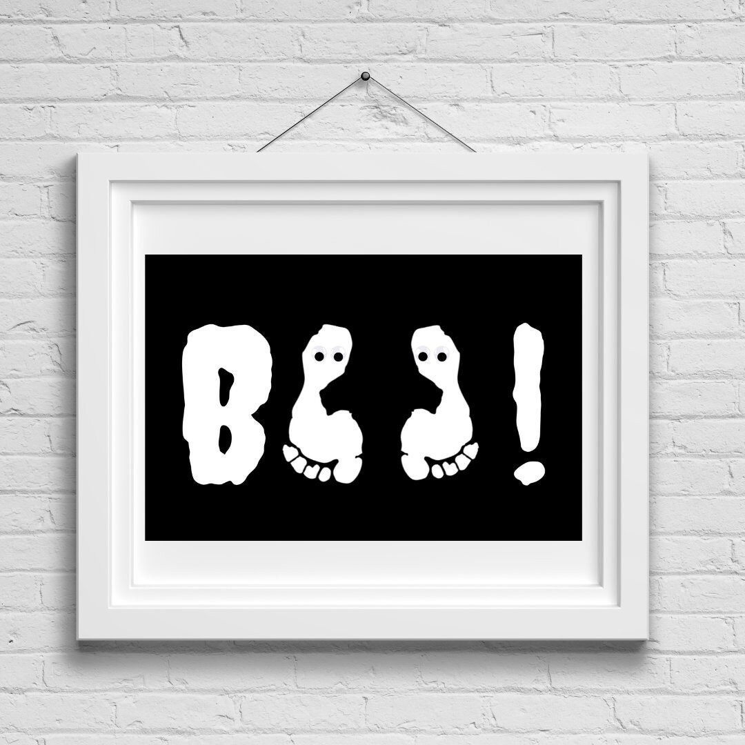 Halloween BOO! Handprint Art Printable | Halloween Ghost Footprint Art ...