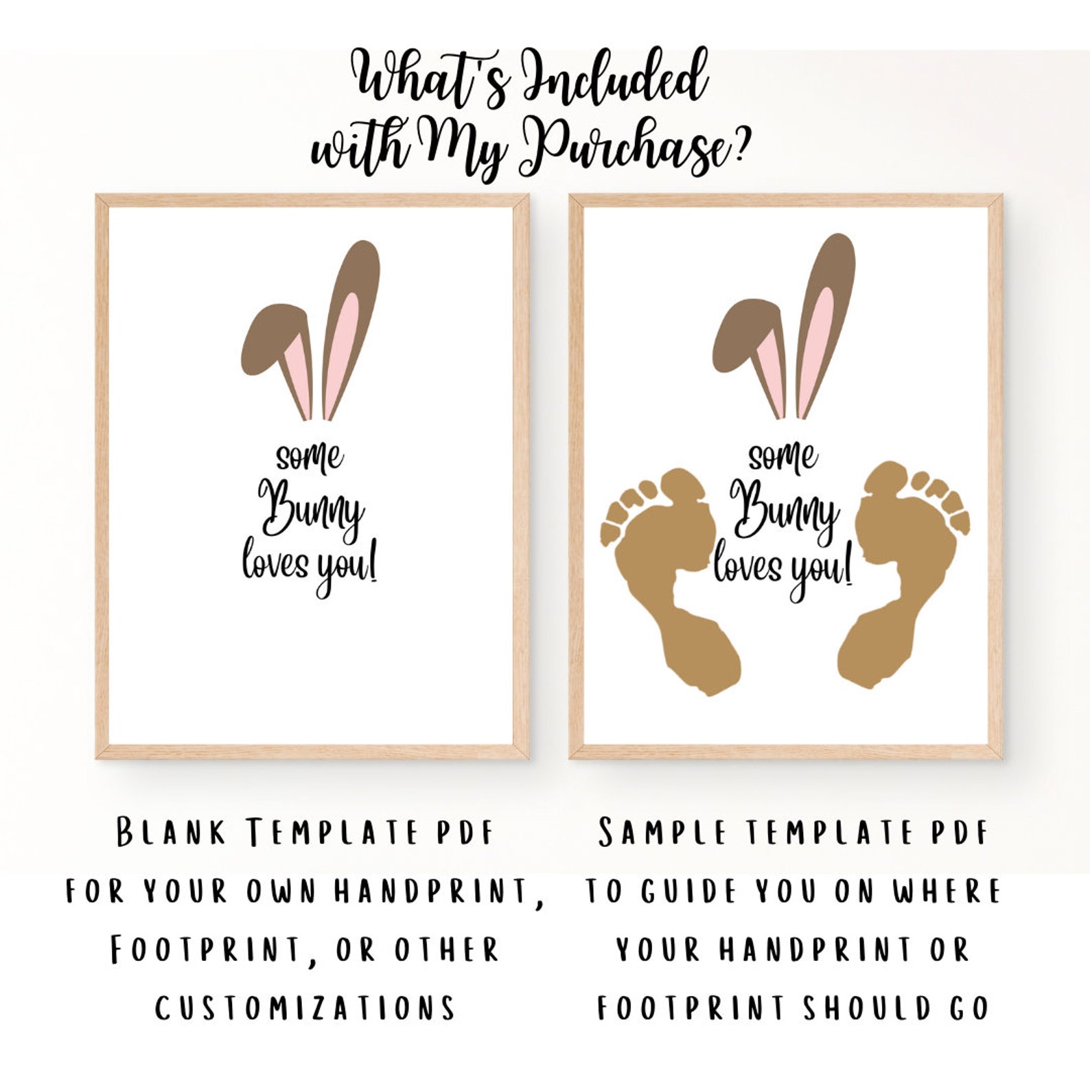 Some Bunny Loves You Footprint Art Printable Easter Bunny - Etsy