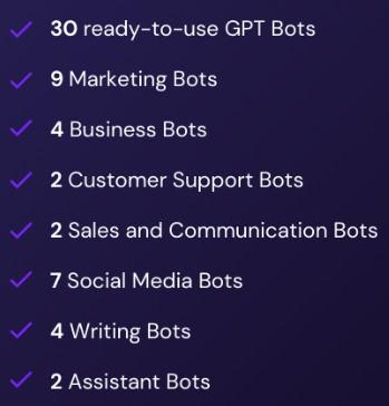 30 AI GPT Bots for Business - Etsy