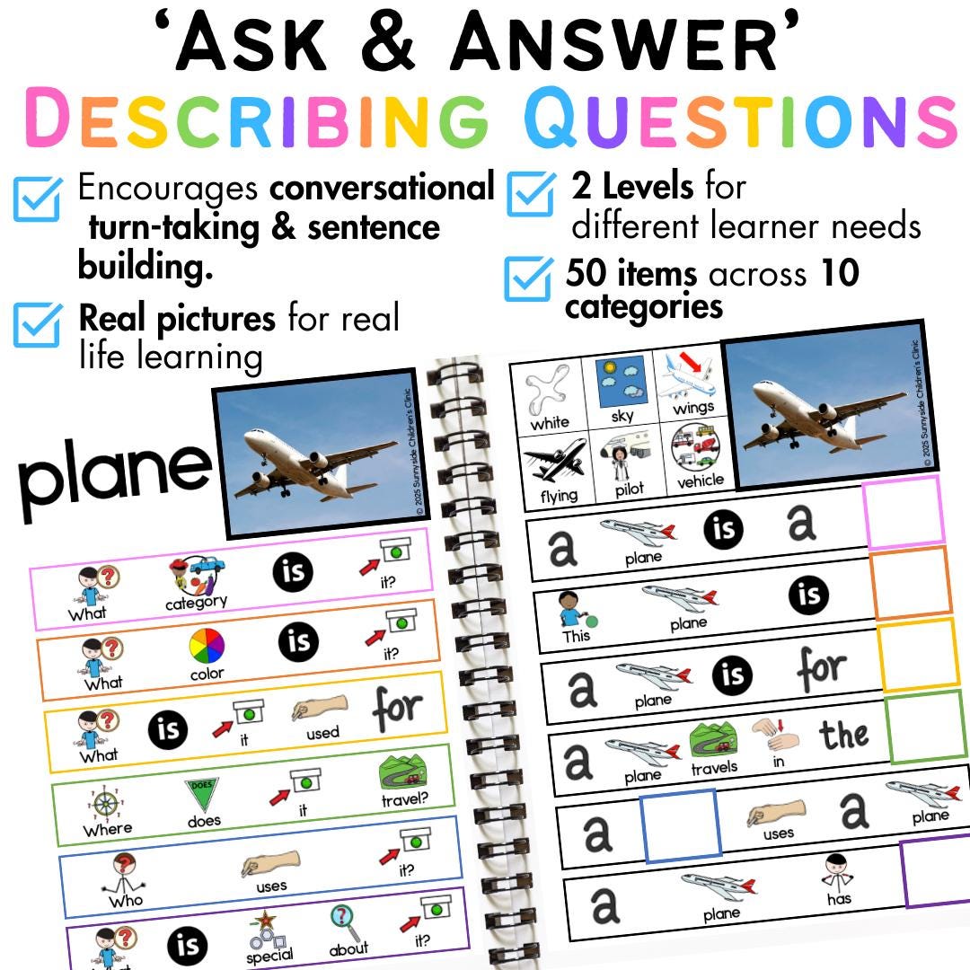 WH Questions Describing & Categorizing | Speech Therapy Activities ...