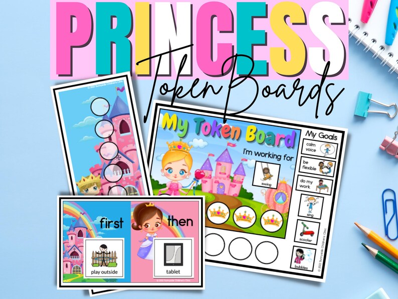 Token Board Reward Chart for Kids With First Then Schedule Behavior ...