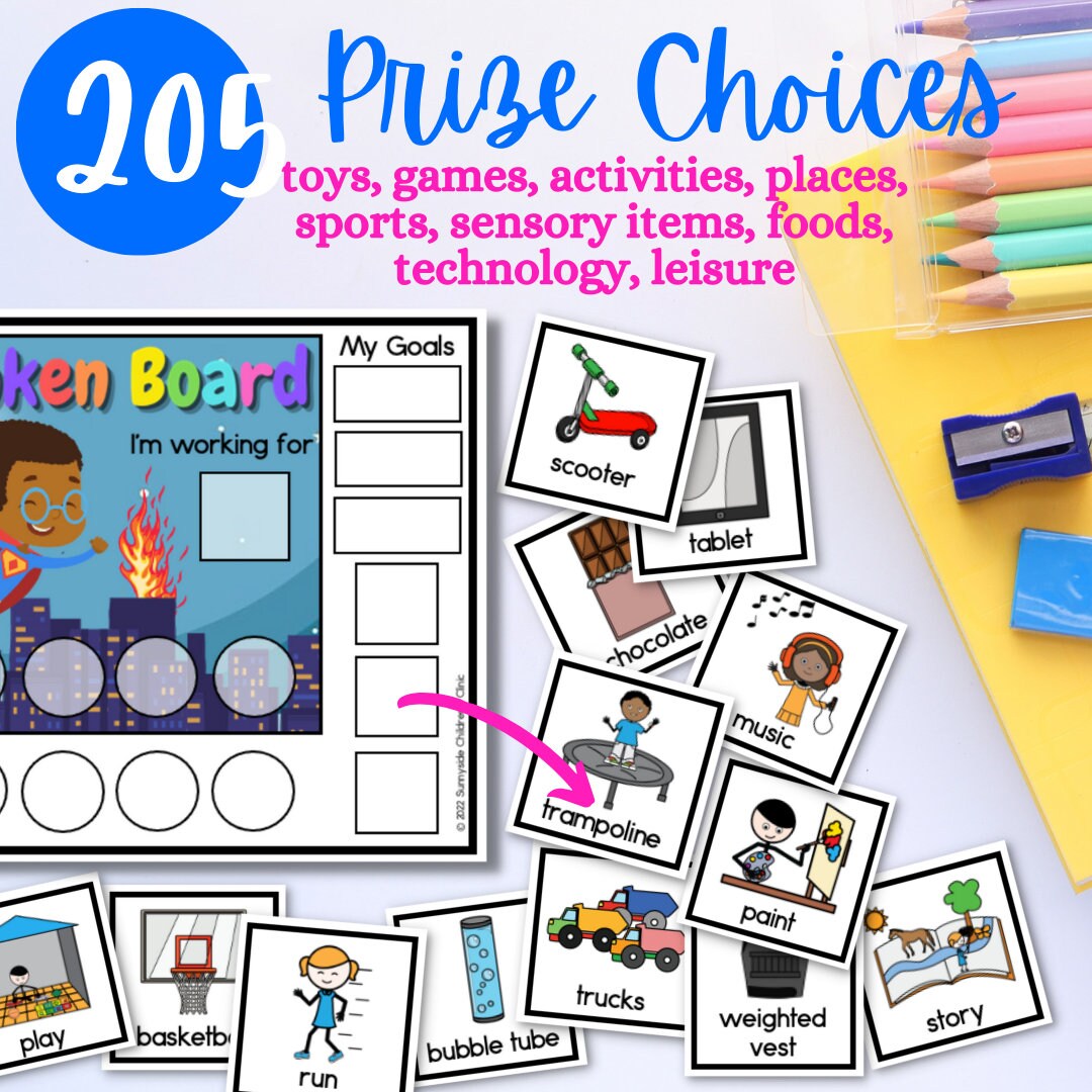 Token Board Reward Chart for Kids Superhero With First Then Schedule ...