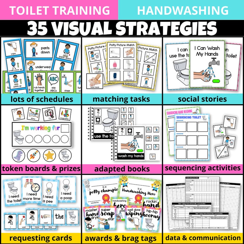 Potty Training Toilet Visuals With Visual Schedules Charts Social ...