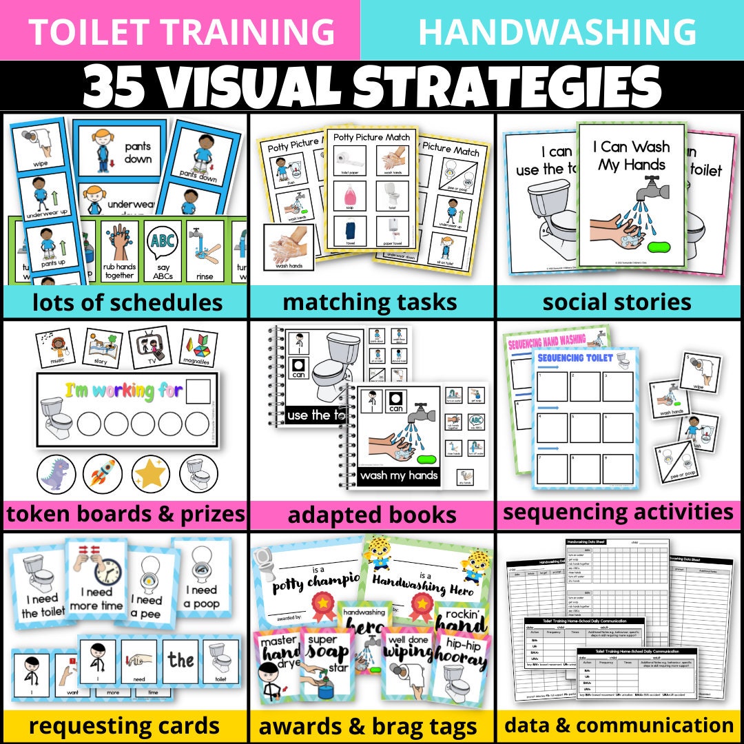 Potty Training Toilet Visuals With Visual Schedules Charts Social ...