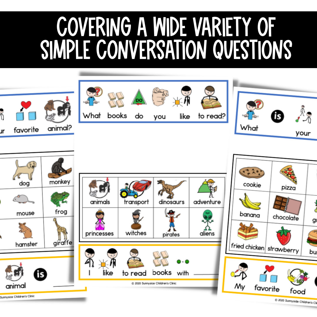 Conversation Questions | WH Questions | Turn Taking, Visual Supports ...