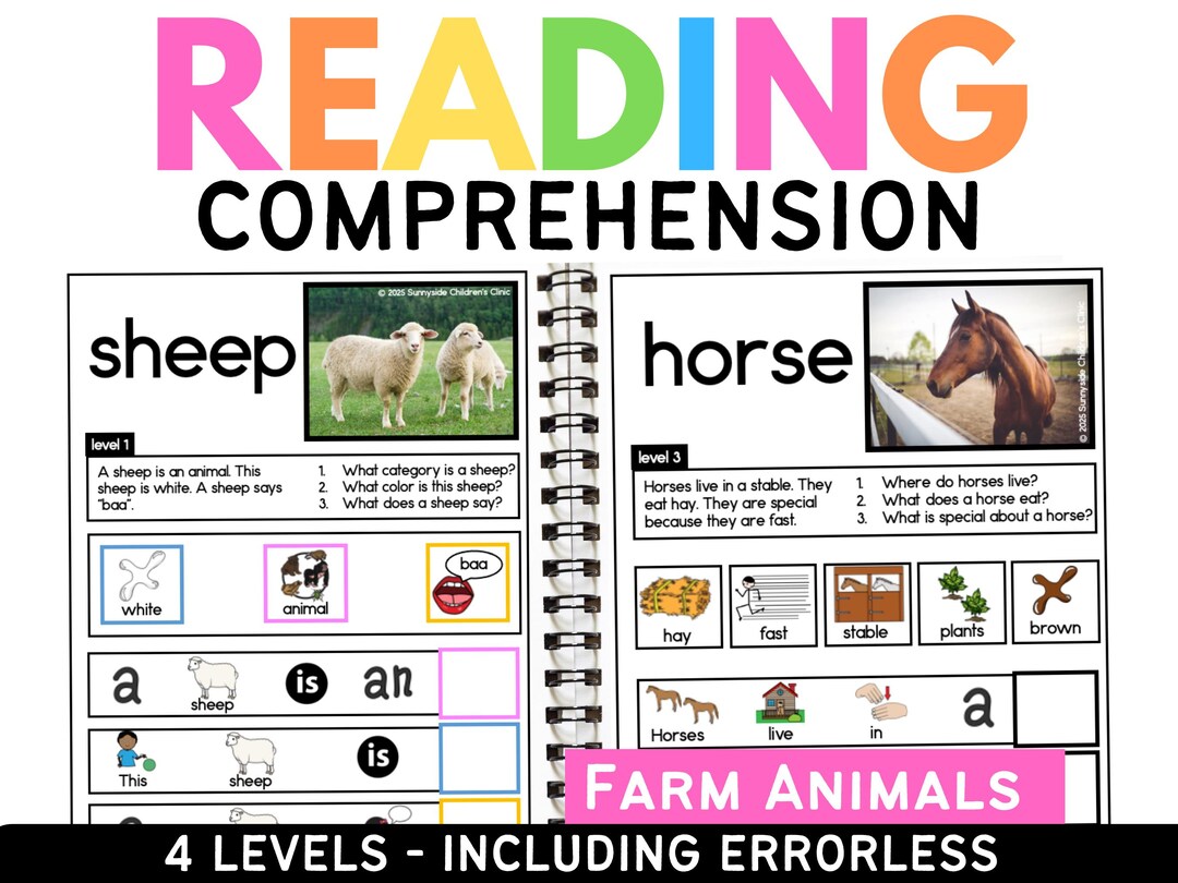 Farm Animal Reading Comprehension for AAC | Special Education Literacy ...