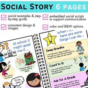 Calm Down Social Story Pack With Activities Behavior Management Homeschool Emotional Self ...