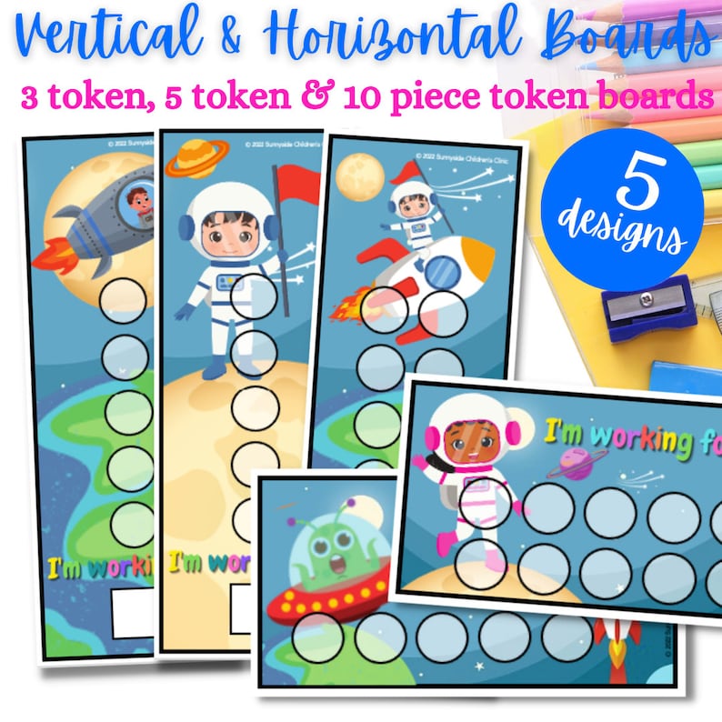 Space Astronaut Token Boards for Behavior Management First Then Boards ...