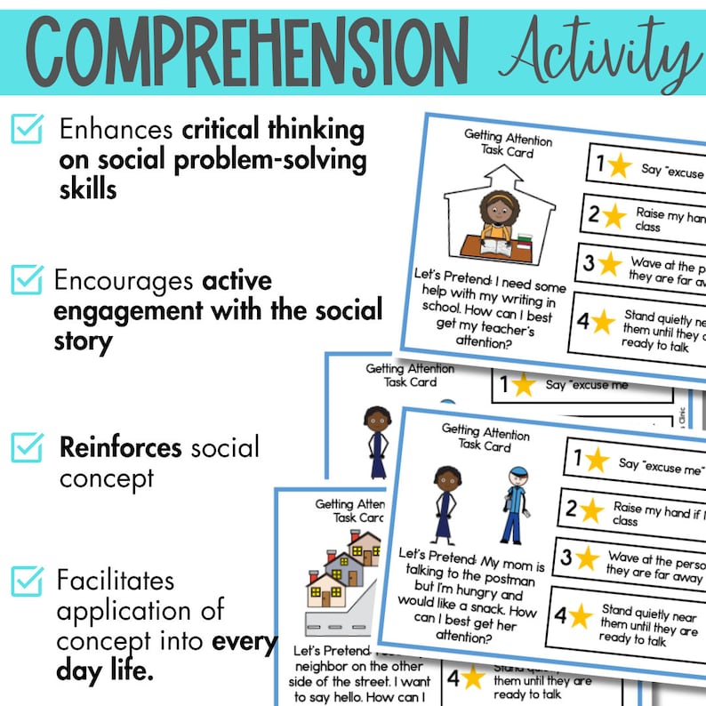 Getting Someone’s Attention Social Stories & Activities – Autism, ABA ...