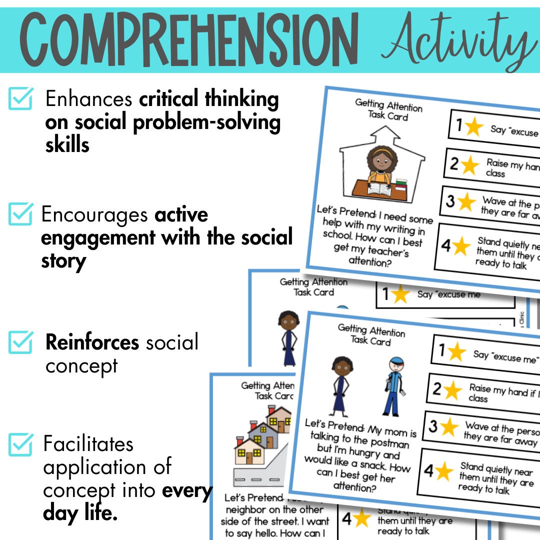 Getting Someone’s Attention Social Stories & Activities – Autism, ABA ...