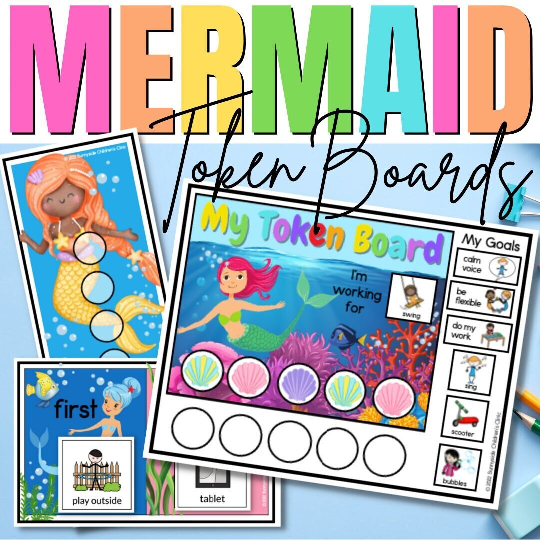 Mermaid Token Board Reward Chart With First Then Schedule - Etsy