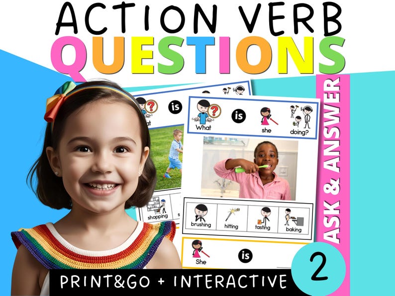 Action Verb WH Questions | Speech Therapy | Special Education | Autism ...