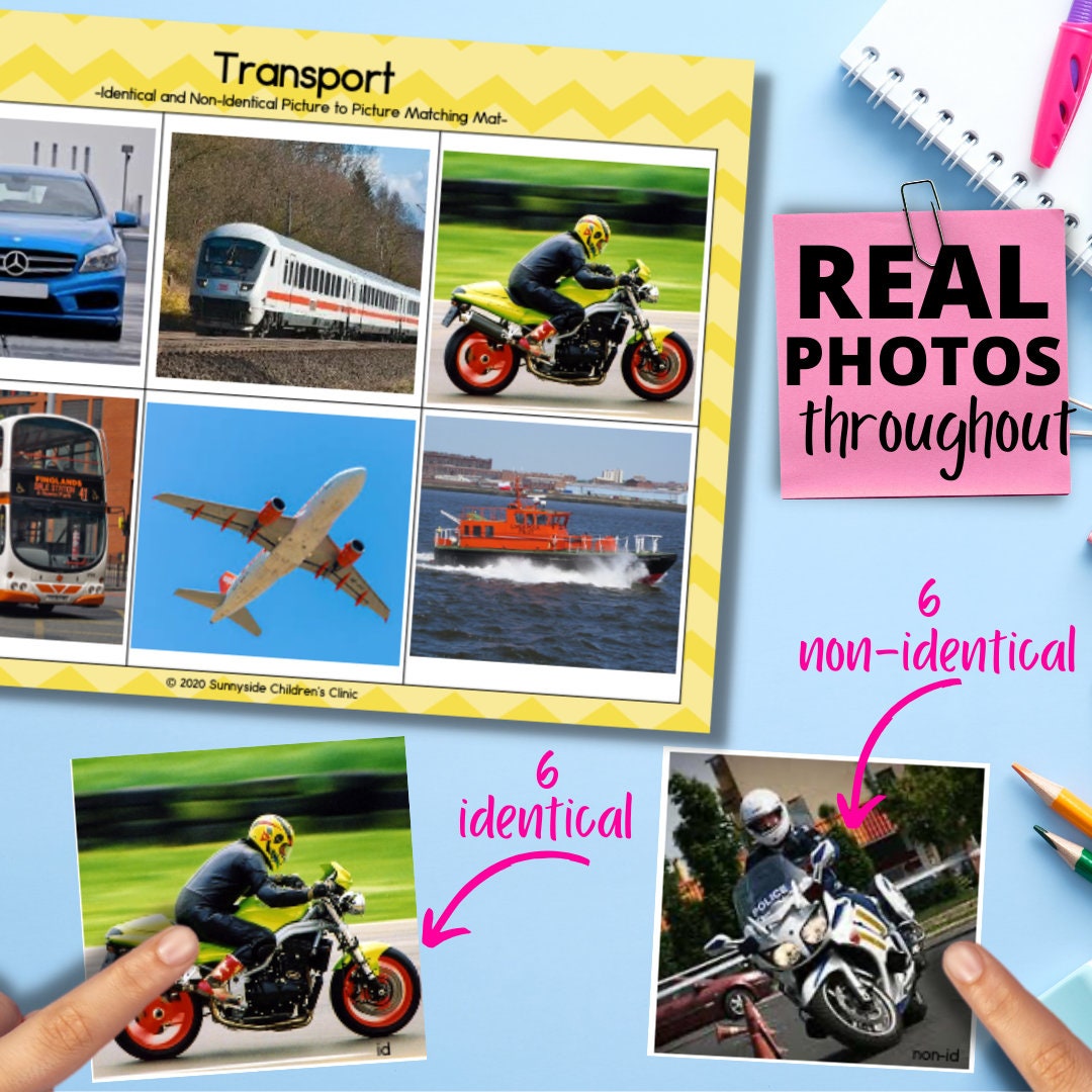 Identical & Non Identical Matching – Real Photo Cards for ABA, Autism ...