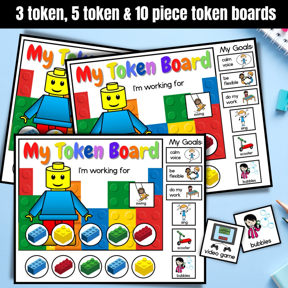 Token Board With First Then Schedule | Building Blocks | Autism ...