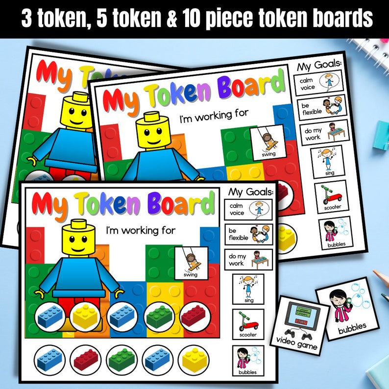 Token Board With First Then Schedule | Building Blocks | Autism ...