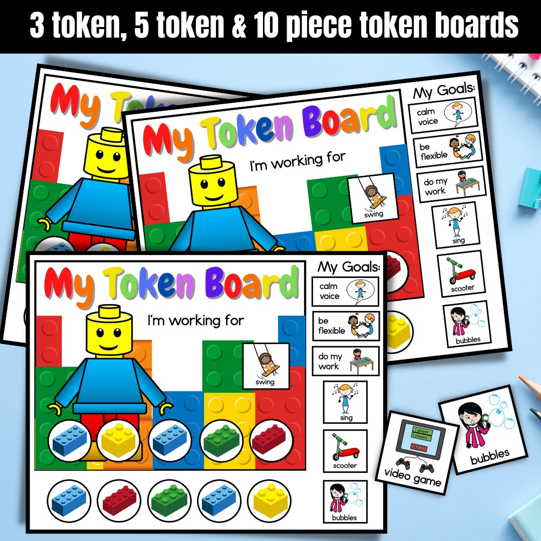 Token Board With First Then Schedule | Building Blocks | Autism ...