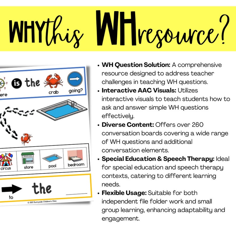 WH Questions AAC Visuals | Speech Therapy | Special Education Autism ...