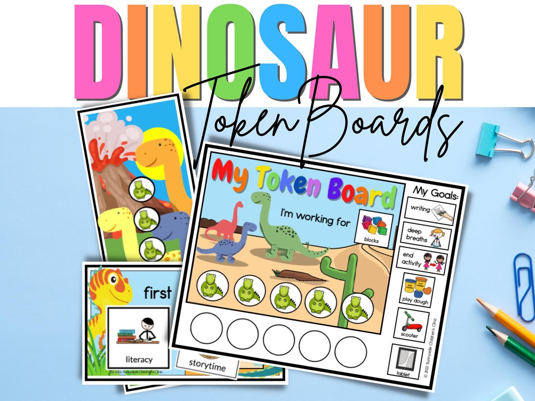 Token Board Reward Chart | Dinosaur First Then Schedule | Behavior ...