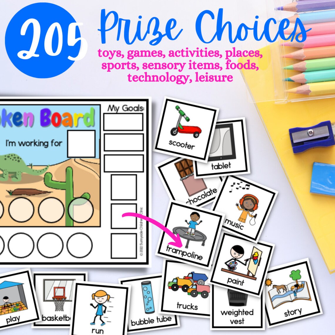 Token Board Reward Chart for Kids Dinosaur First Then Schedule Behavior ...