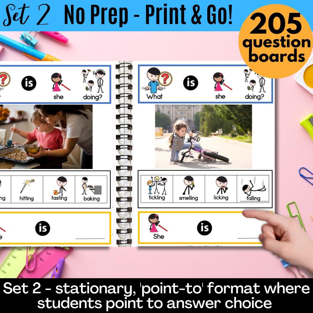 Action Verb WH Questions | Speech Therapy | Special Education | Autism ...