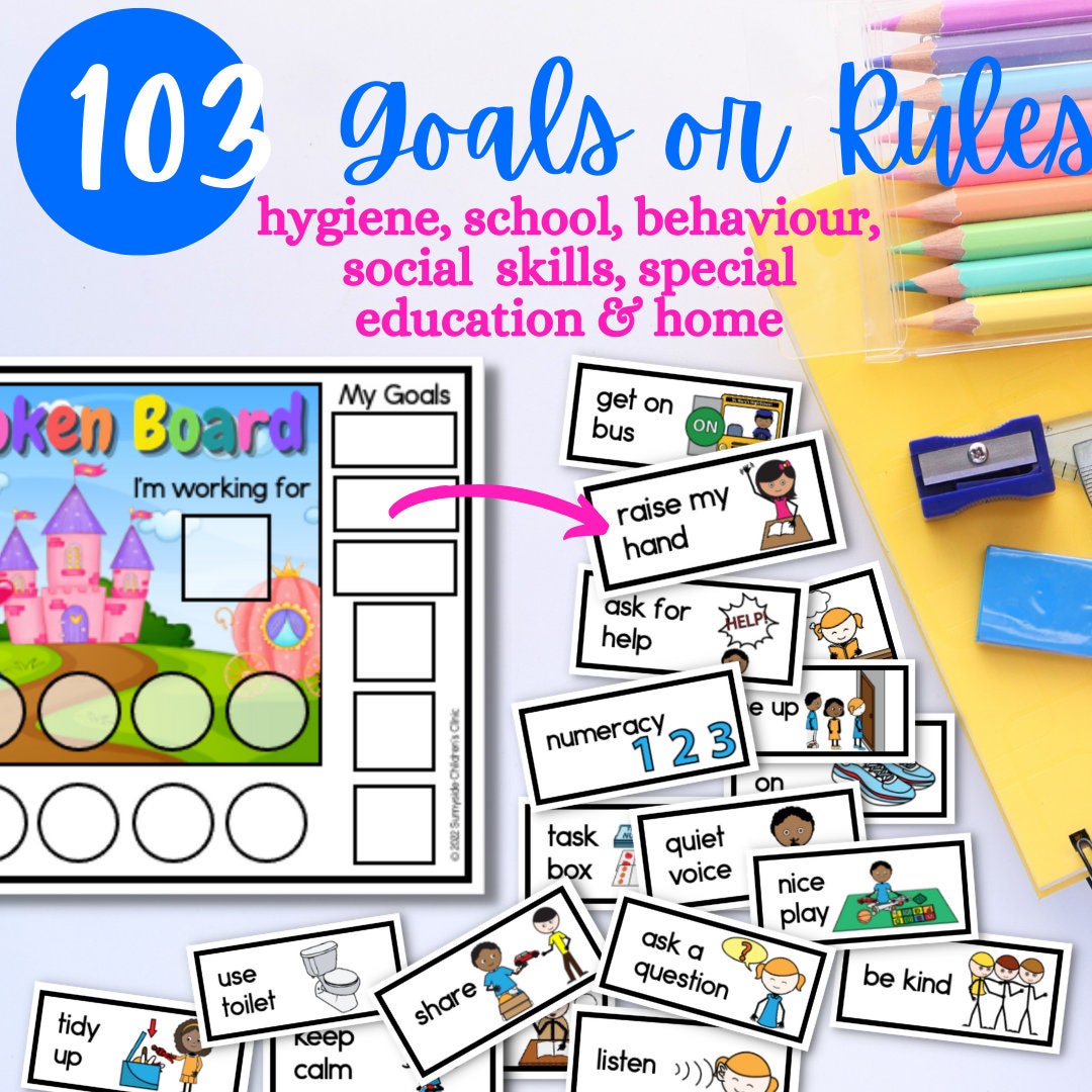 Token Board Reward Chart for Kids With First Then Schedule Behavior ...