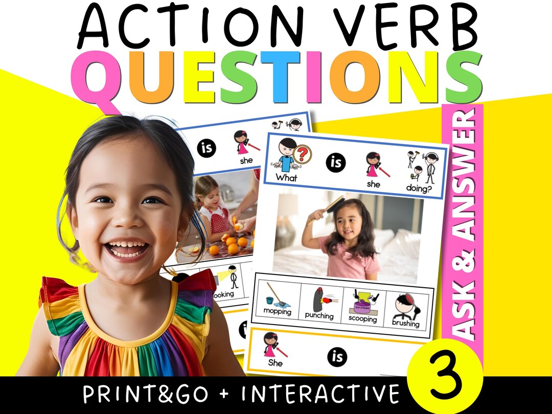 Action Verb WH Questions | Special Education| Speech Therapy | Autism ...