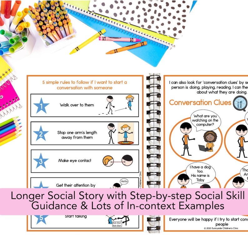 Starting a Conversation Social Story for Autism, Special Education ...