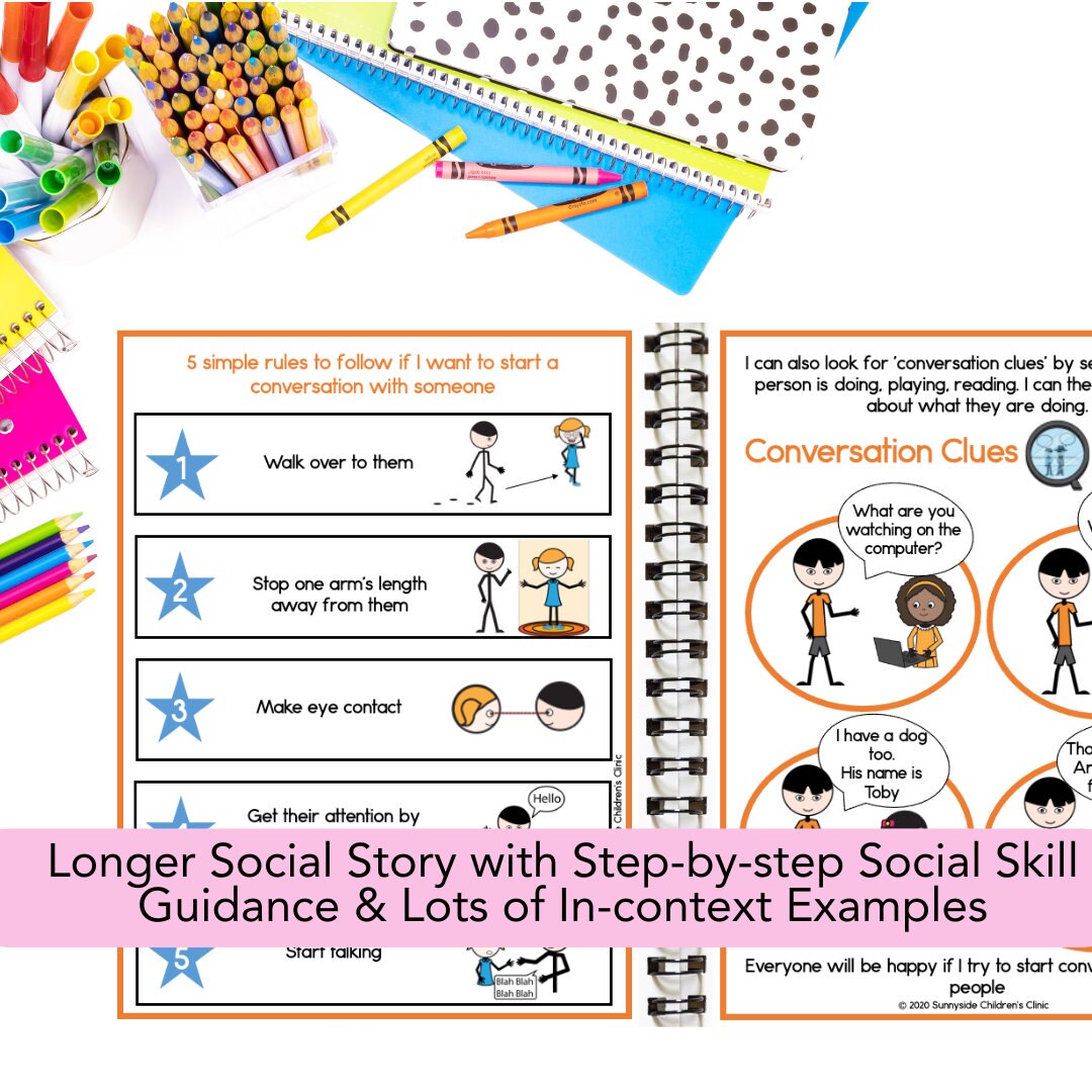 Starting a Conversation Social Story for Autism, Special Education ...