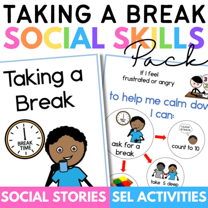 Taking a Break Social Skills Story With Social Emotional Learning ...