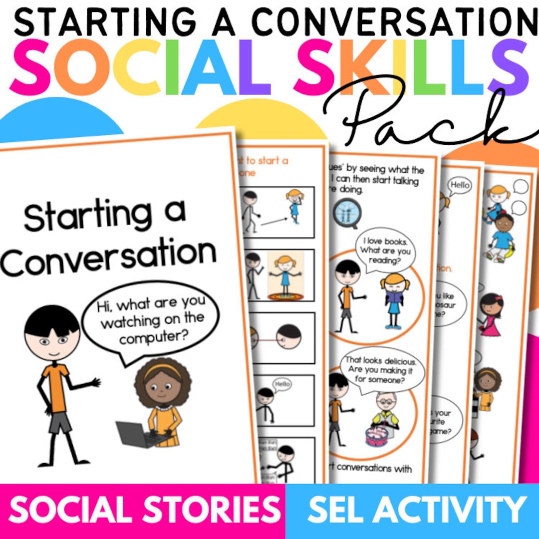 Starting a Conversation Social Story for Autism, Special Education ...