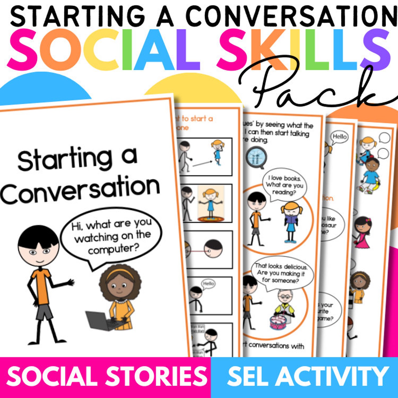 Starting a Conversation Social Story for Autism, Special Education ...