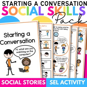 Starting a Conversation Social Story for Autism, Special Education ...