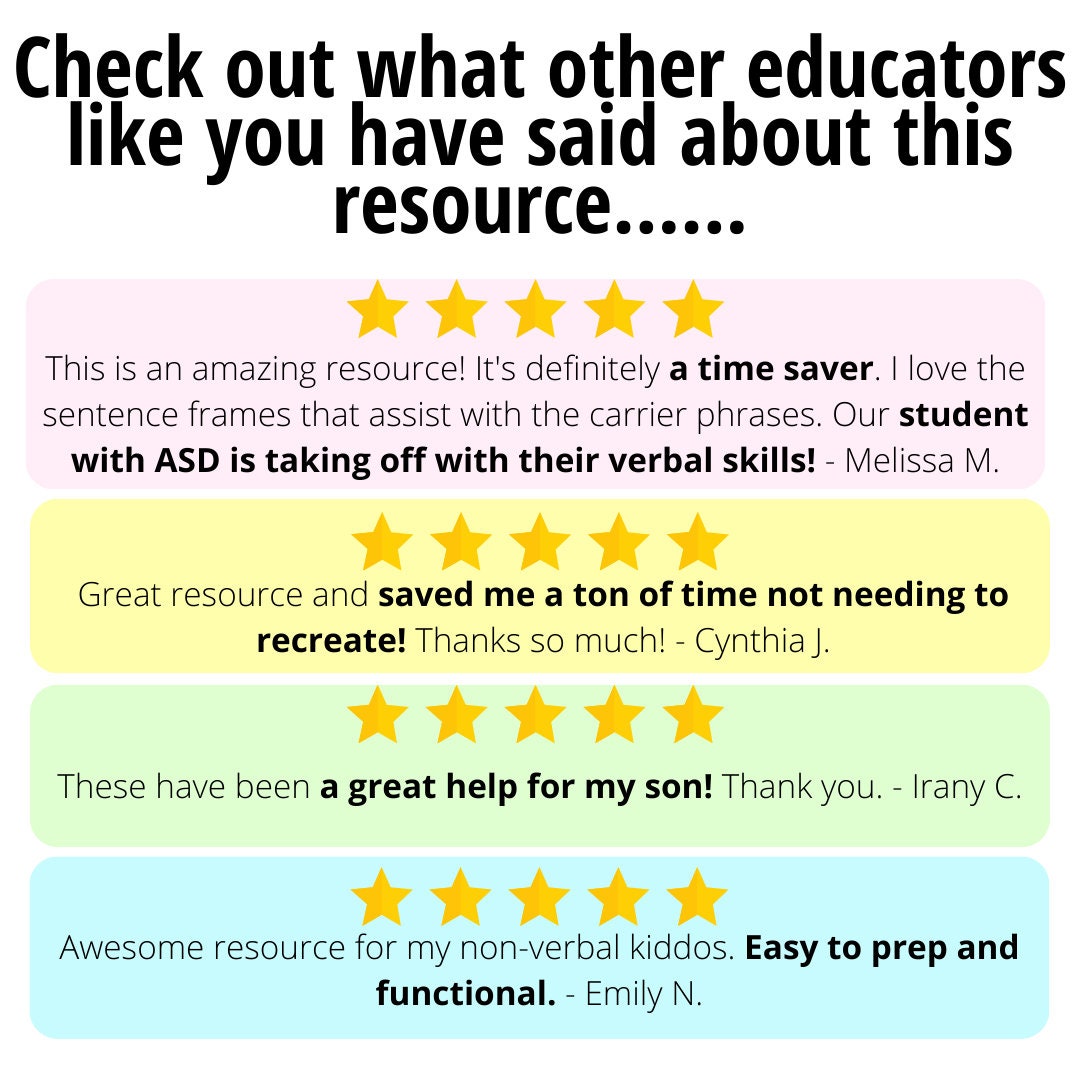 AAC Visual Supports & Sentence Strips | 550+ Core Vocabulary Icons ...