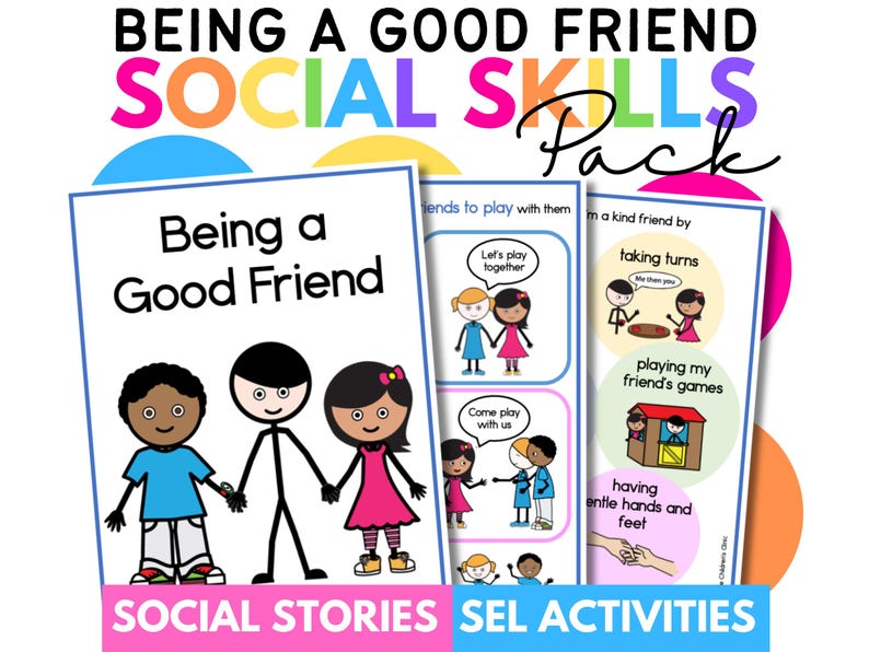 Being a Good Friend Social Story With SEL Activities | Autism, Special ...