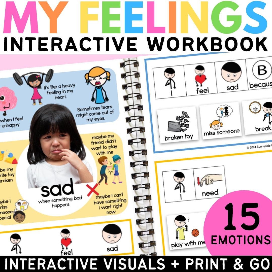 Feelings & Emotions Interactive Workbook With Coping Skills Self ...