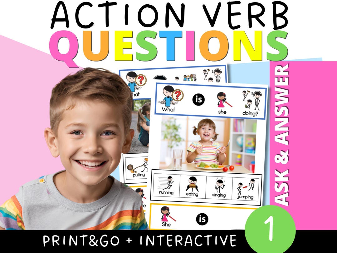Action Verbs for Speech Therapy | Ask & Answer Questions | AAC Resource ...