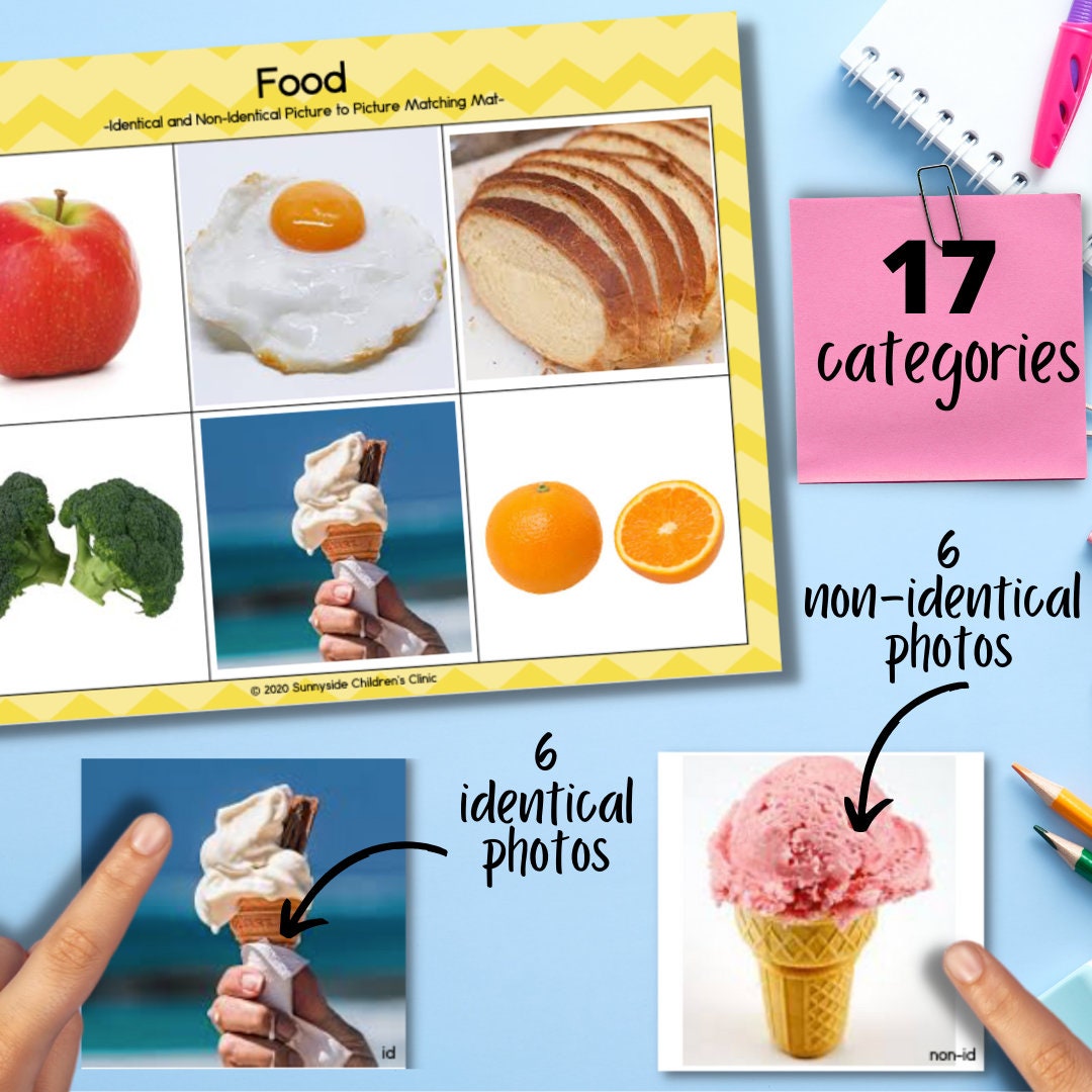 Identical & Non Identical Matching – Real Photo Cards for ABA, Autism ...