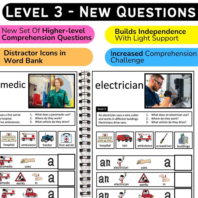 Reading Comprehension With Visuals AAC | WH Questions | Speech Therapy ...