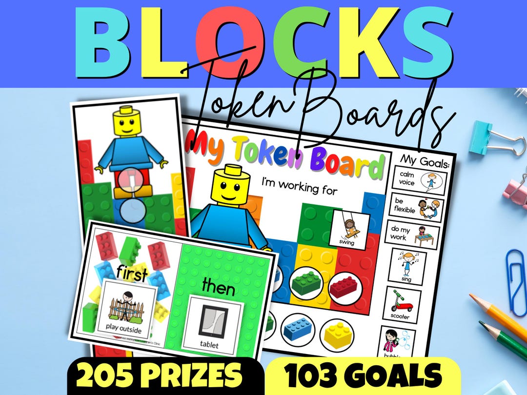 Token Board With First Then Schedule | Building Blocks | Autism ...