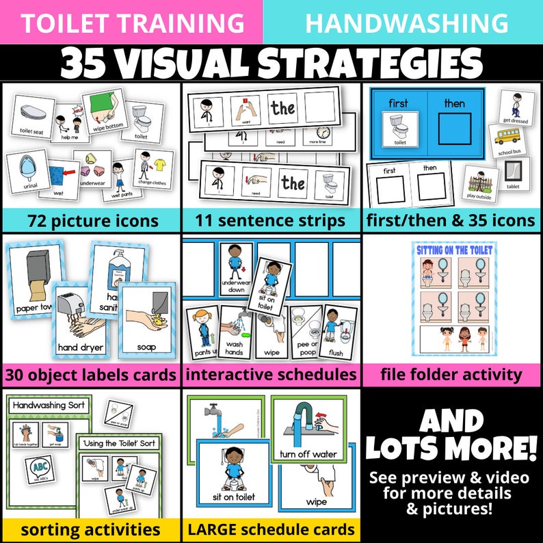 Potty Training Toilet Visuals With Visual Schedules Charts Social ...
