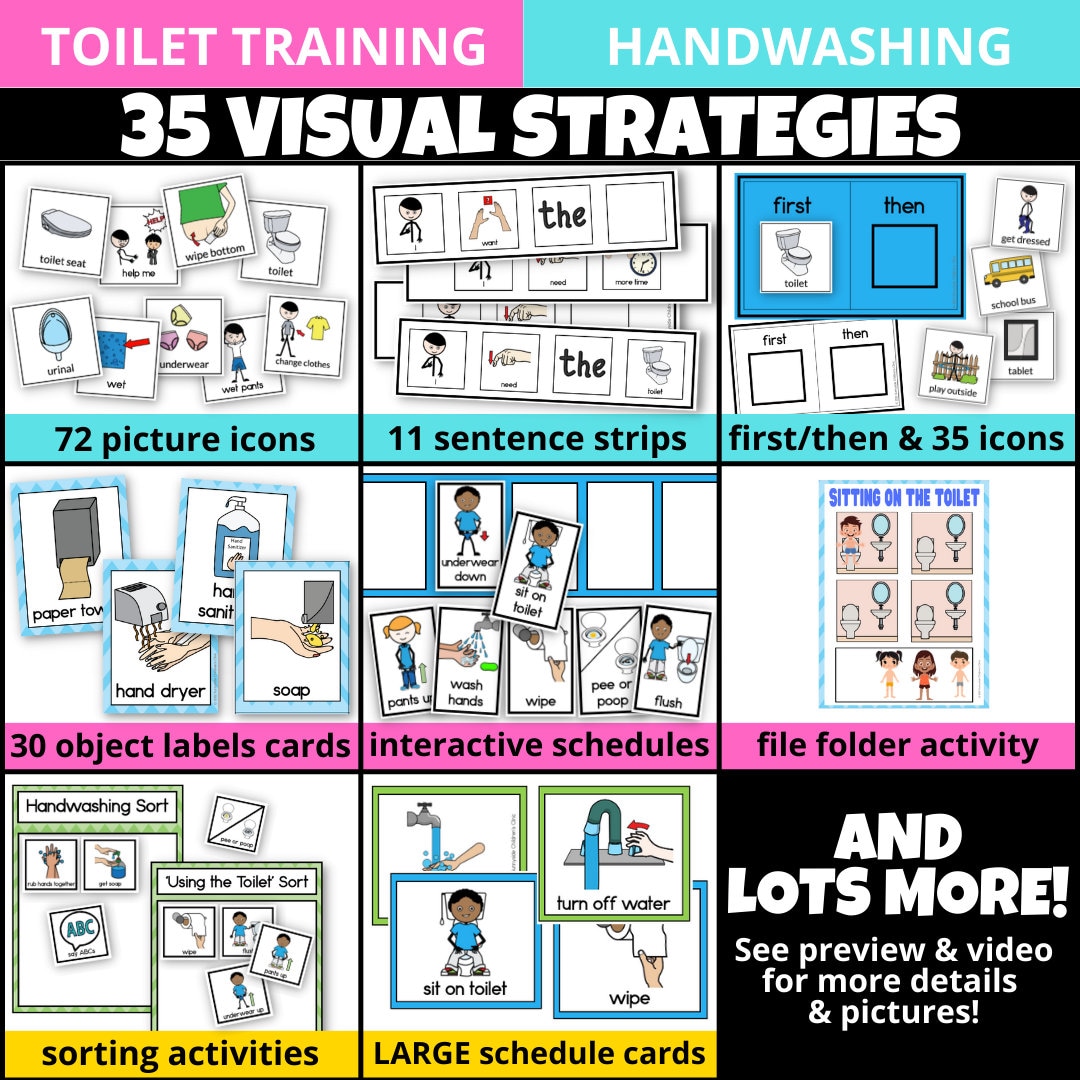 Potty Training Toilet Visuals With Visual Schedules Charts Social ...