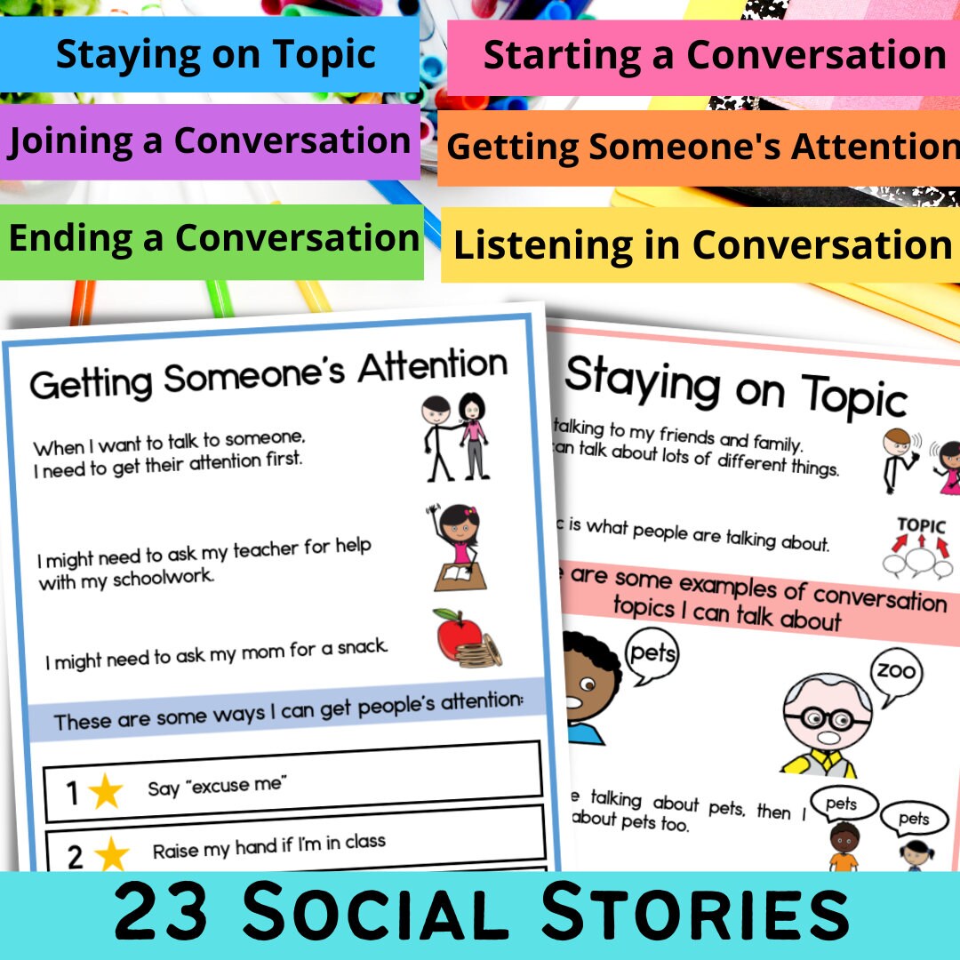 23 Social Stories for Conversation, Friendship, Behavior & Social ...