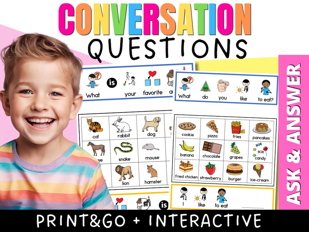 Conversation Questions | WH Questions | Turn Taking, Visual Supports ...