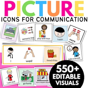 AAC Visual Supports & Sentence Strips | 550+ Core Vocabulary Icons ...