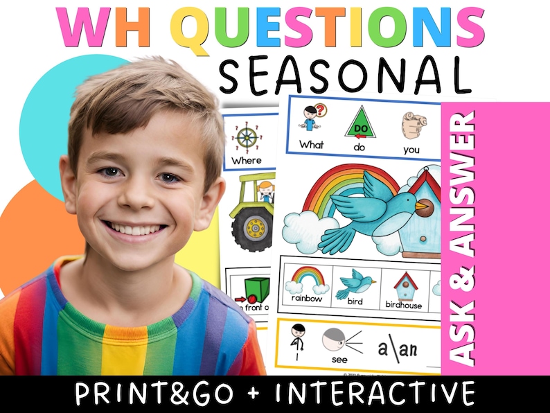 WH Questions Seasonal Bundle | Winter, Spring, Summer, Fall Visual ...