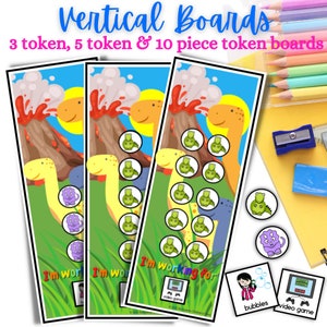 Token Board Reward Chart for Kids Dinosaur First Then Schedule ...