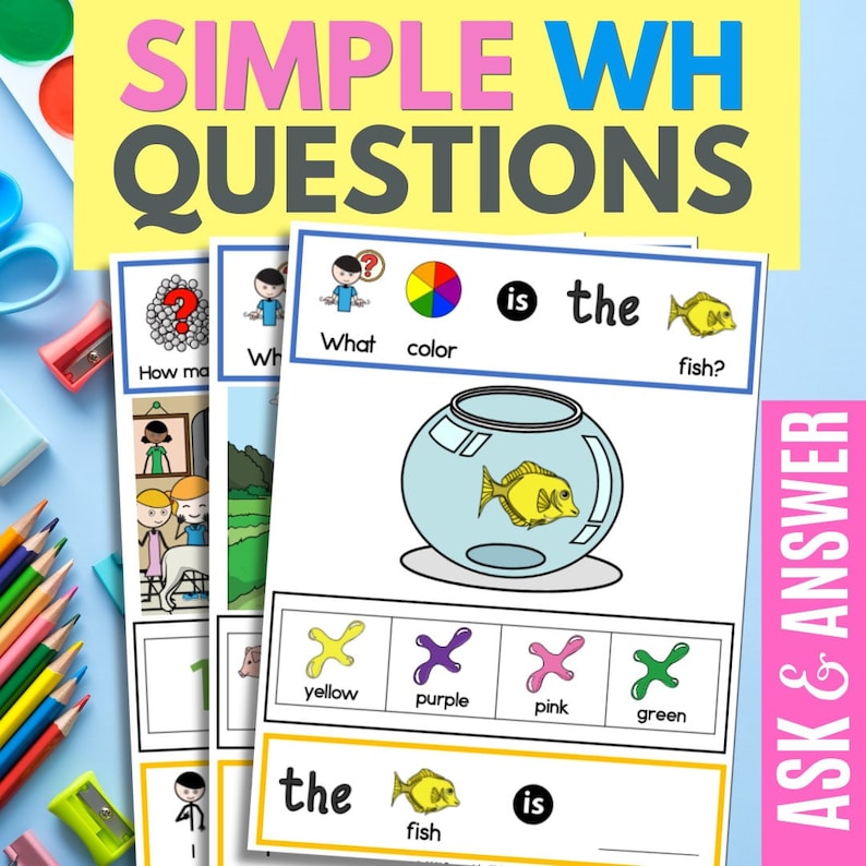 WH Questions With Interactive Visuals AAC Speech Therapy Special ...