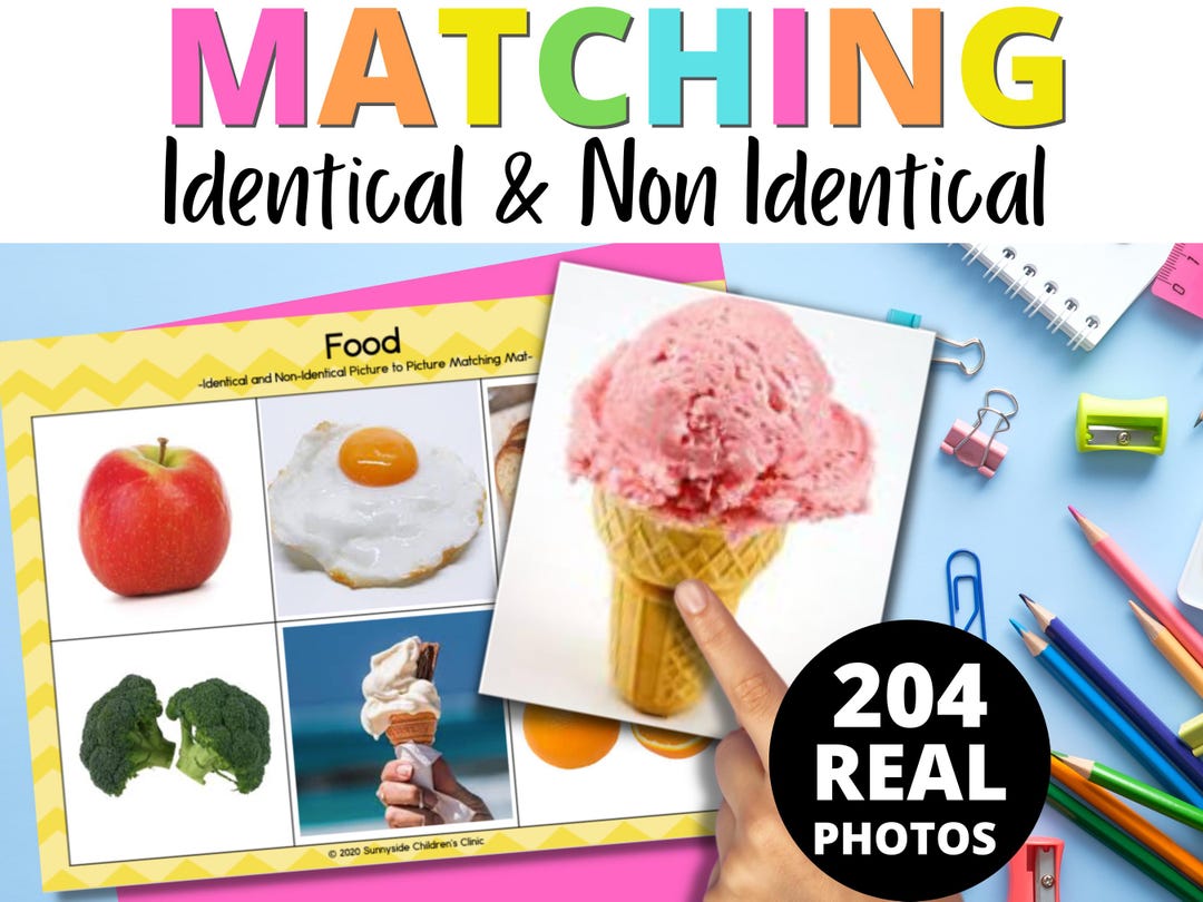 Identical & Non Identical Matching – Real Photo Cards for ABA, Autism ...