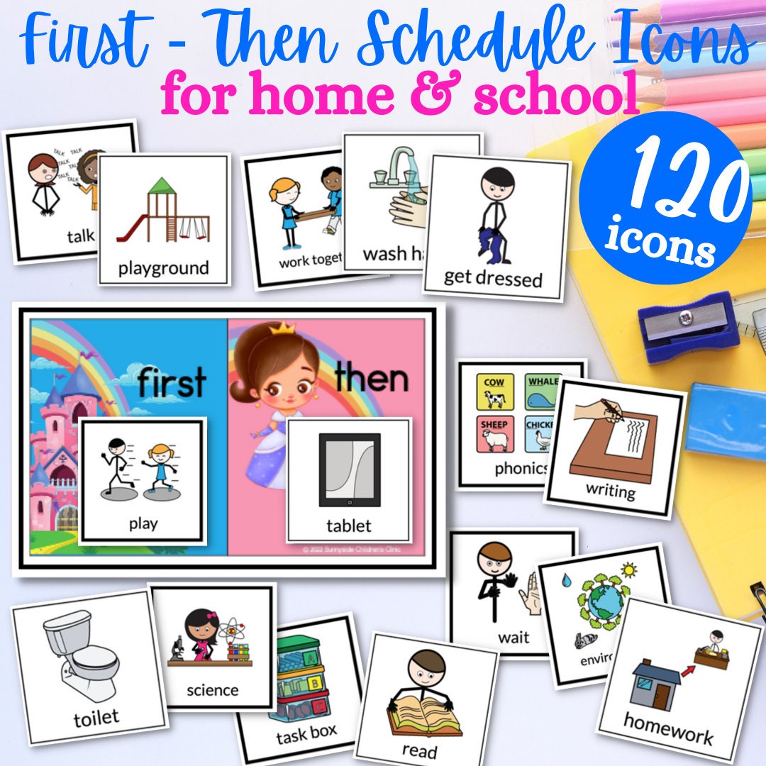 Token Board Reward Chart for Kids With First Then Schedule Behavior ...